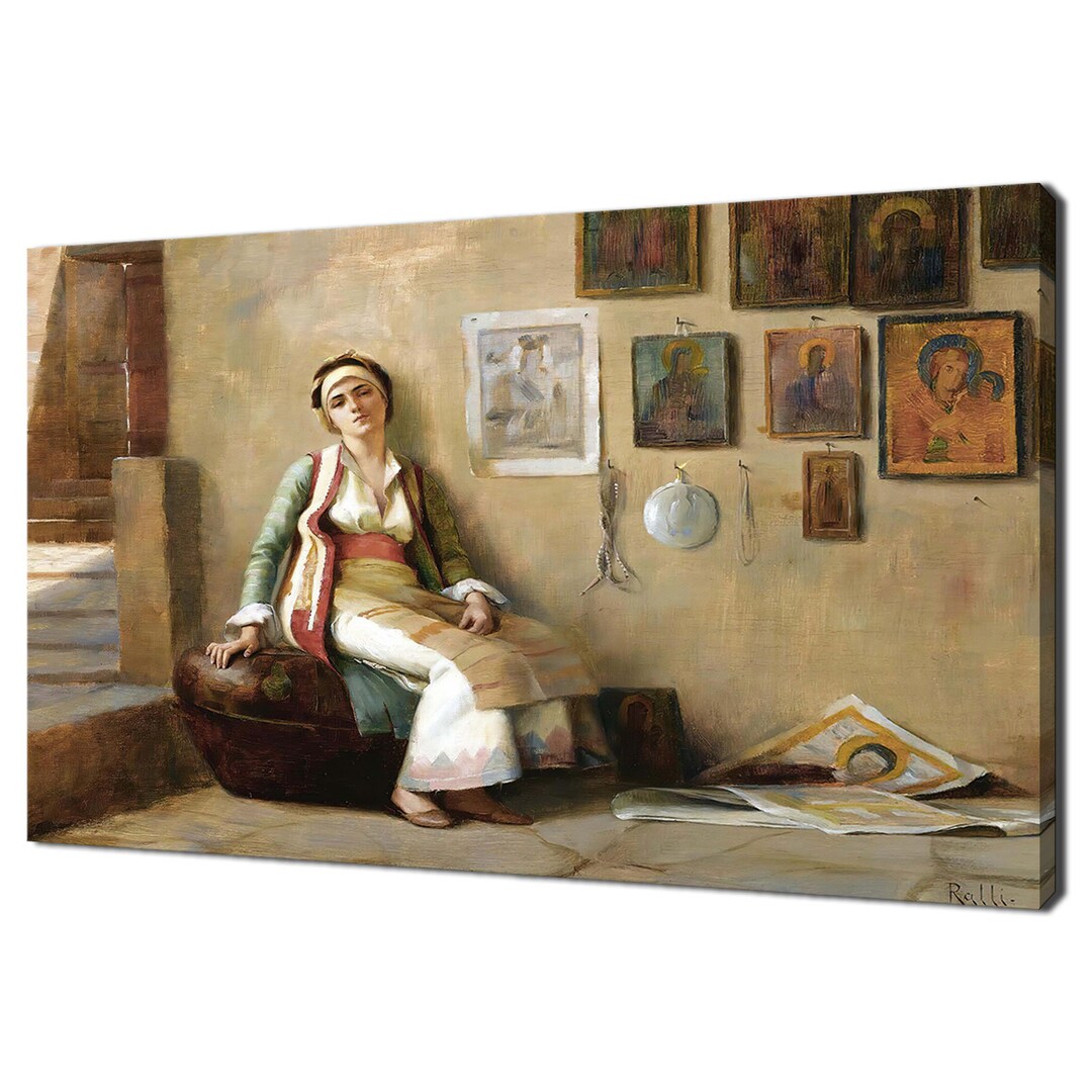 A Moment’s Rest Theodoros Ralli Reproduction, Woman Resting on the ...