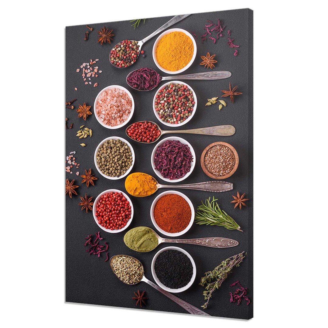 Spoons and Pots of Colourful Herbs Spices Selection Kitchen Modern ...