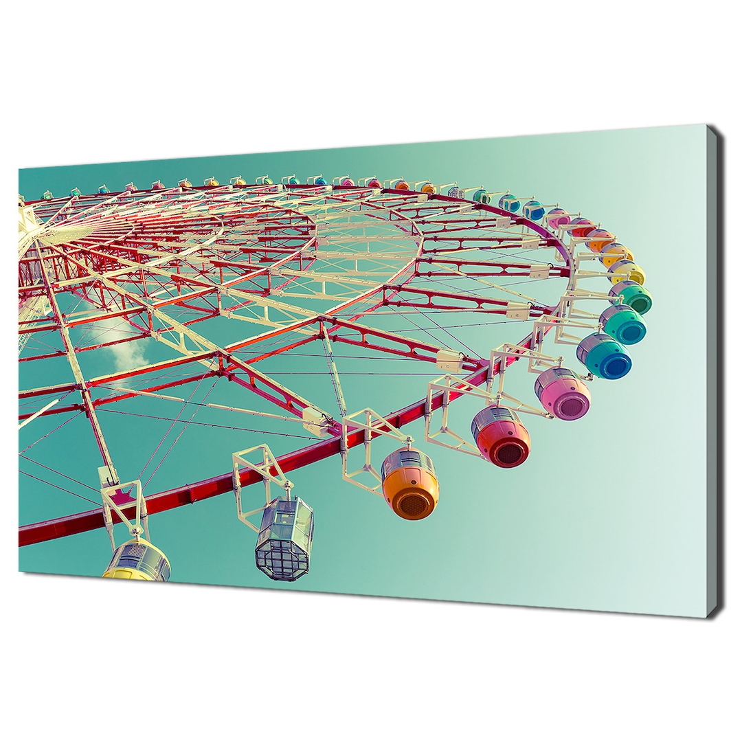 Bunte Pastell Riesenrad Retro Modernes Design Leinwand Druck Wand Kunst Bild - Etsy.de
