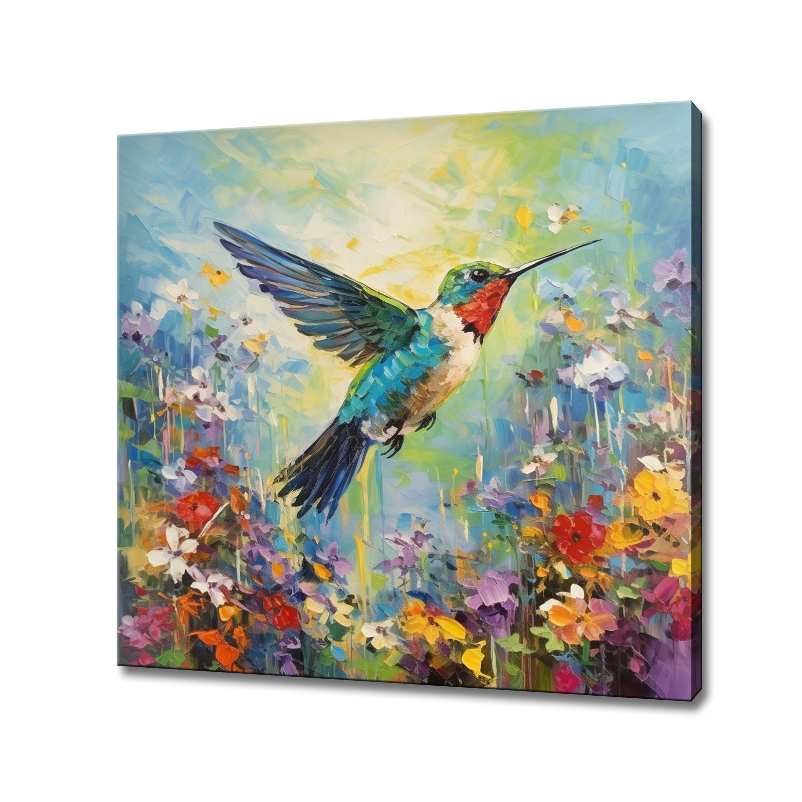 Flying Hummingbird Canvas Print, Gift for Hummingbird Bird Lover ...