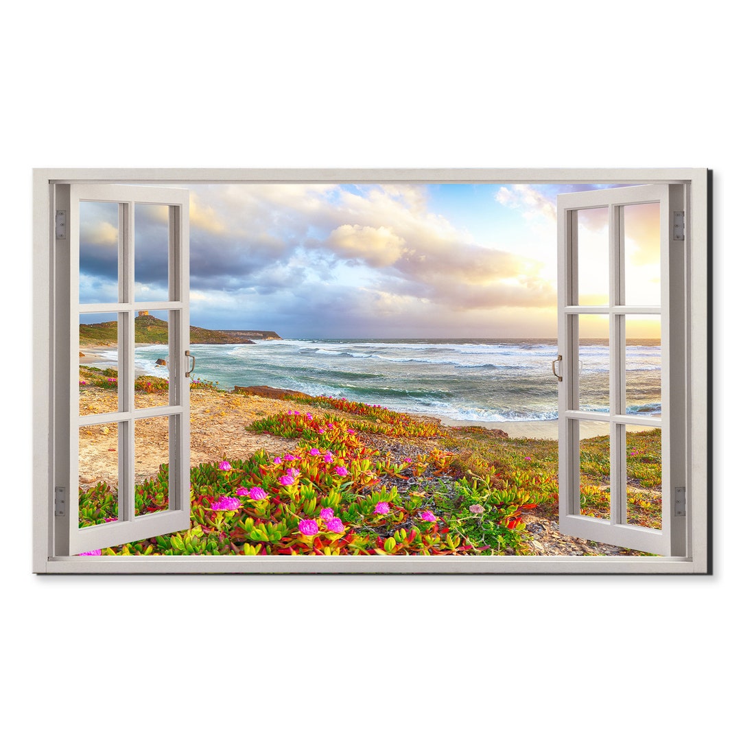 Beautiful Capo San Marco Lighthouse Window View, Window Frame Style ...