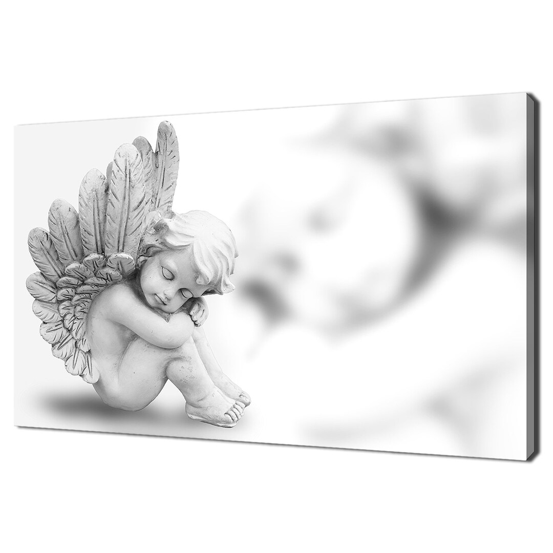 Beautiful Dreaming Angel Statue Modern Design Home Decor Canvas Print ...