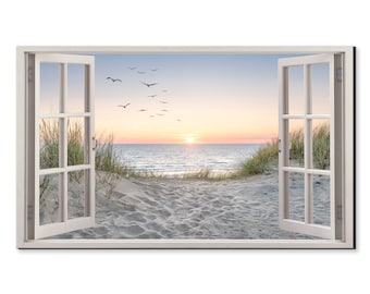 Sand Dune Beach Window View, Window Frame Style Modern, Beach House ...