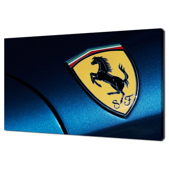 Blue Ferrari Logo Ferrari Logo Auf Blauer Farbe Hintergrund