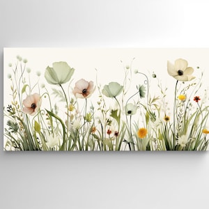Schöne Salbei grüne Frühling Wildblumen Feld Wiese, bunte Aquarell Blumen Modernes Design ...