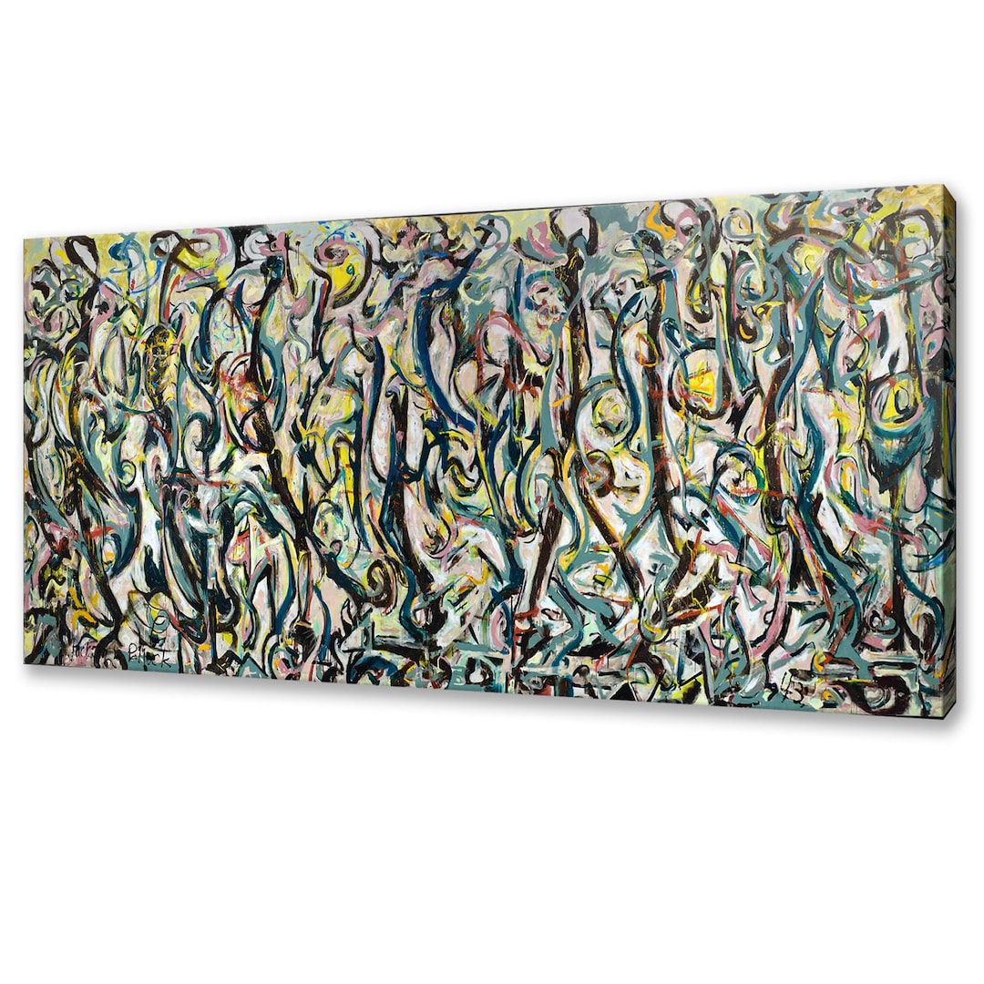 Iconic Jackson Pollock Mural Modern Design Decor Reproduction Canvas ...