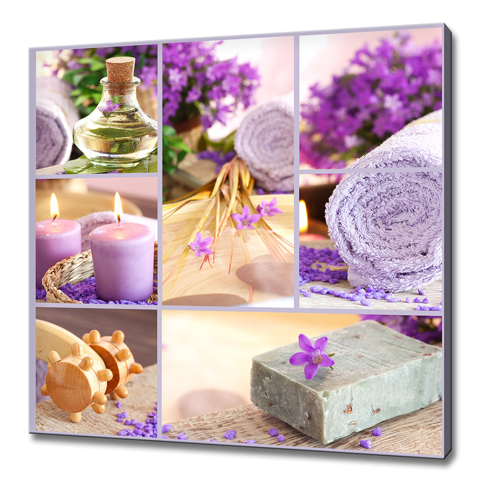 Purple Spa Collage Candles Soap Towels Bathroom Zen Modern Design Home ...