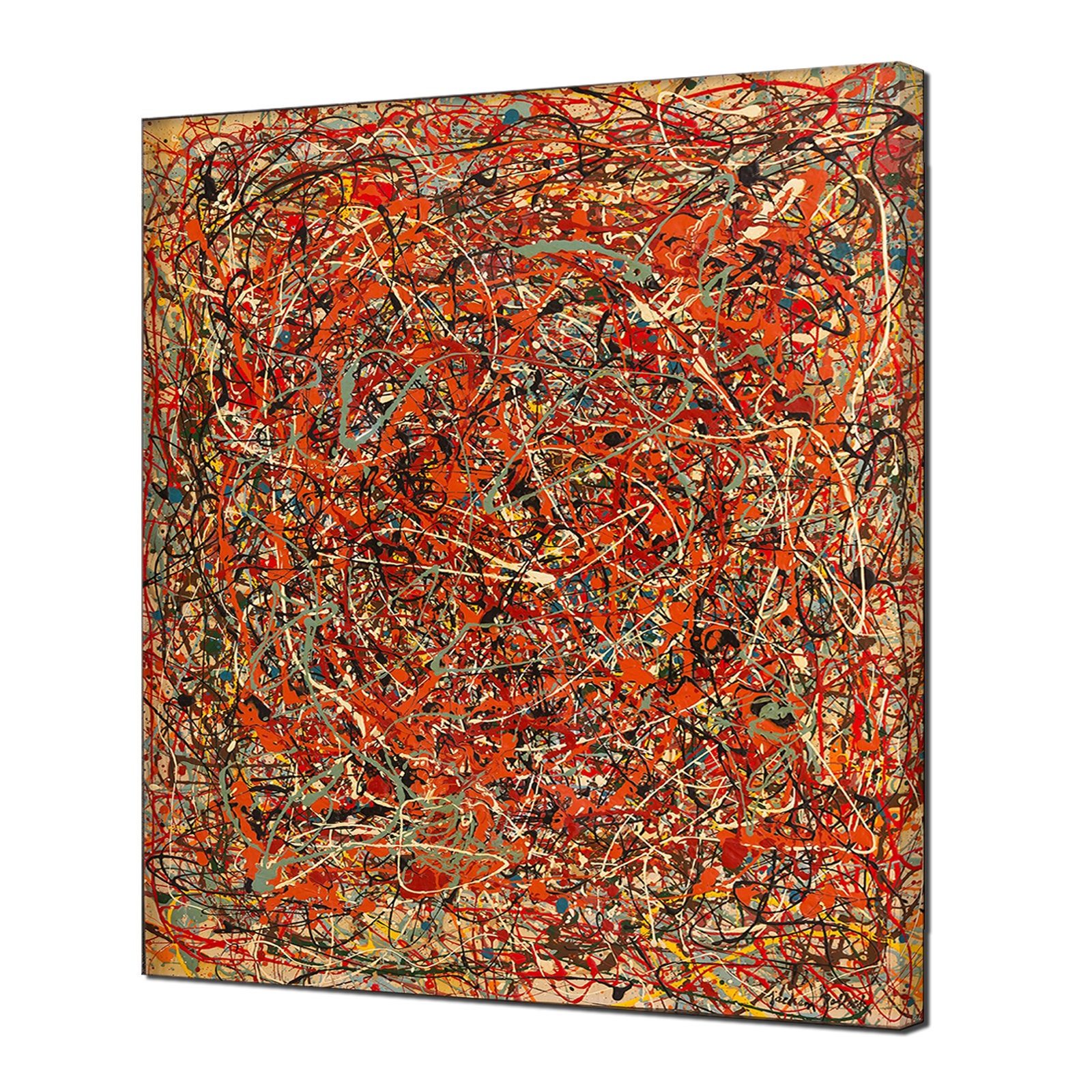 Iconic Jackson Pollock the Fury Red Reproduction Modern Design Home ...