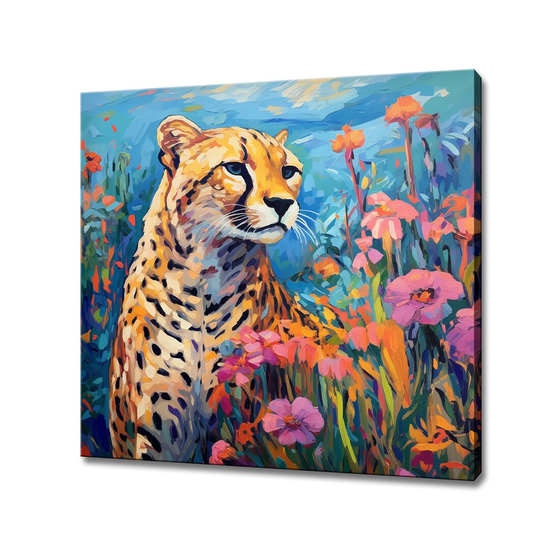 Beautiful Cheetah Wild Cat, Gift for Cheetah Lover, Animal Canvas Print ...