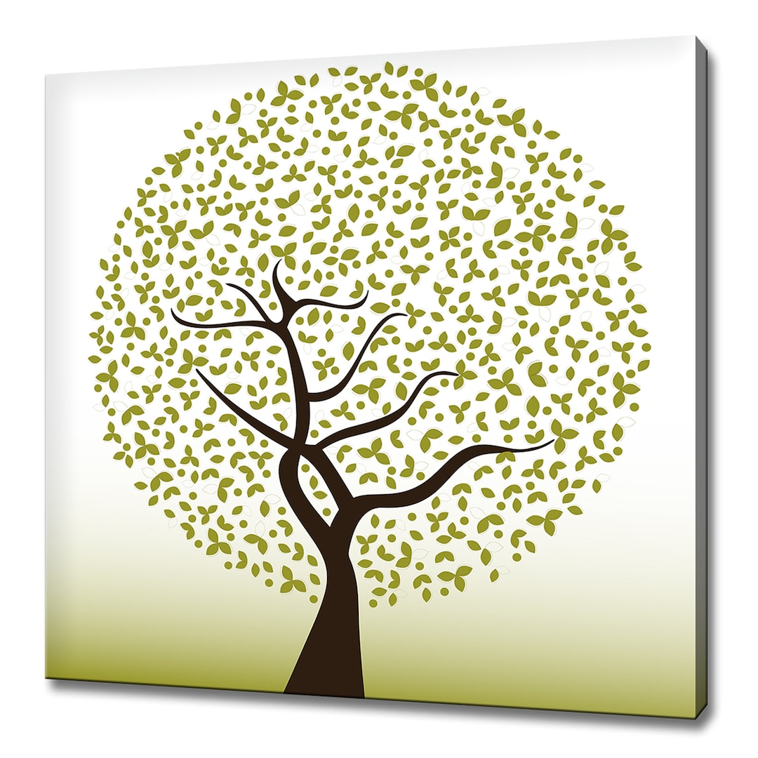 Green Abstract Tree Nature Minimalism Modern Design Home Decor Canvas ...