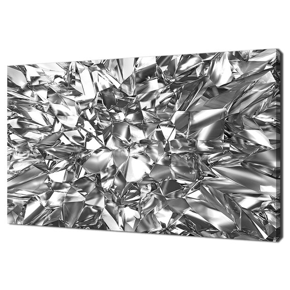 Abstract Crystal Clear Glass Silver Grey Modern Design Home - Etsy