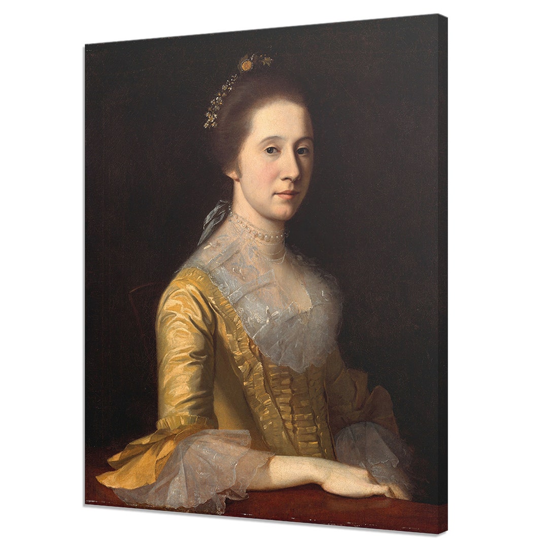 Baroque Antique Portrait of Lady in Golden Dress, Romantic 17th Century ...