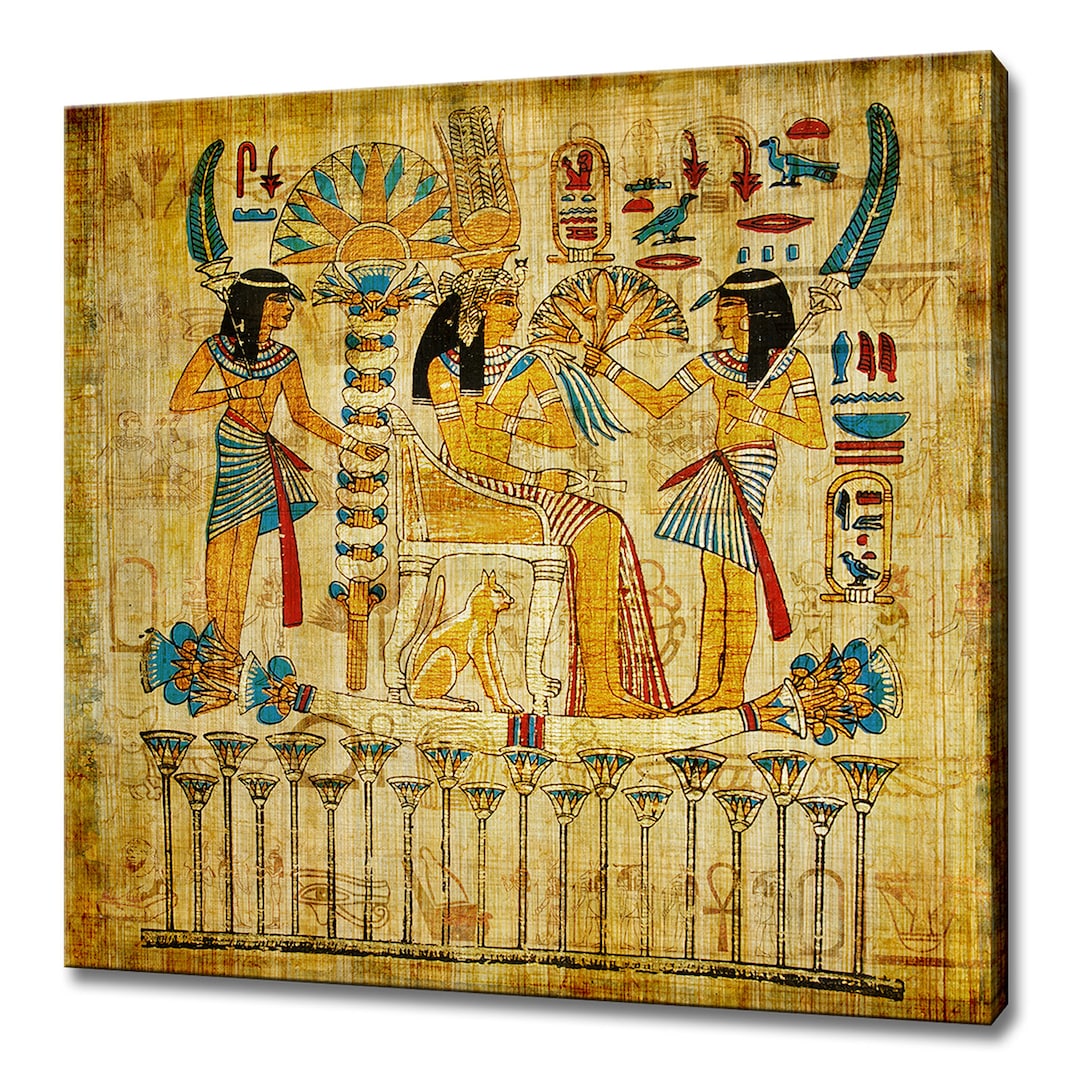Ancient Egyptian Papyrus Modern Design Home Decor Canvas Print Wall Art ...
