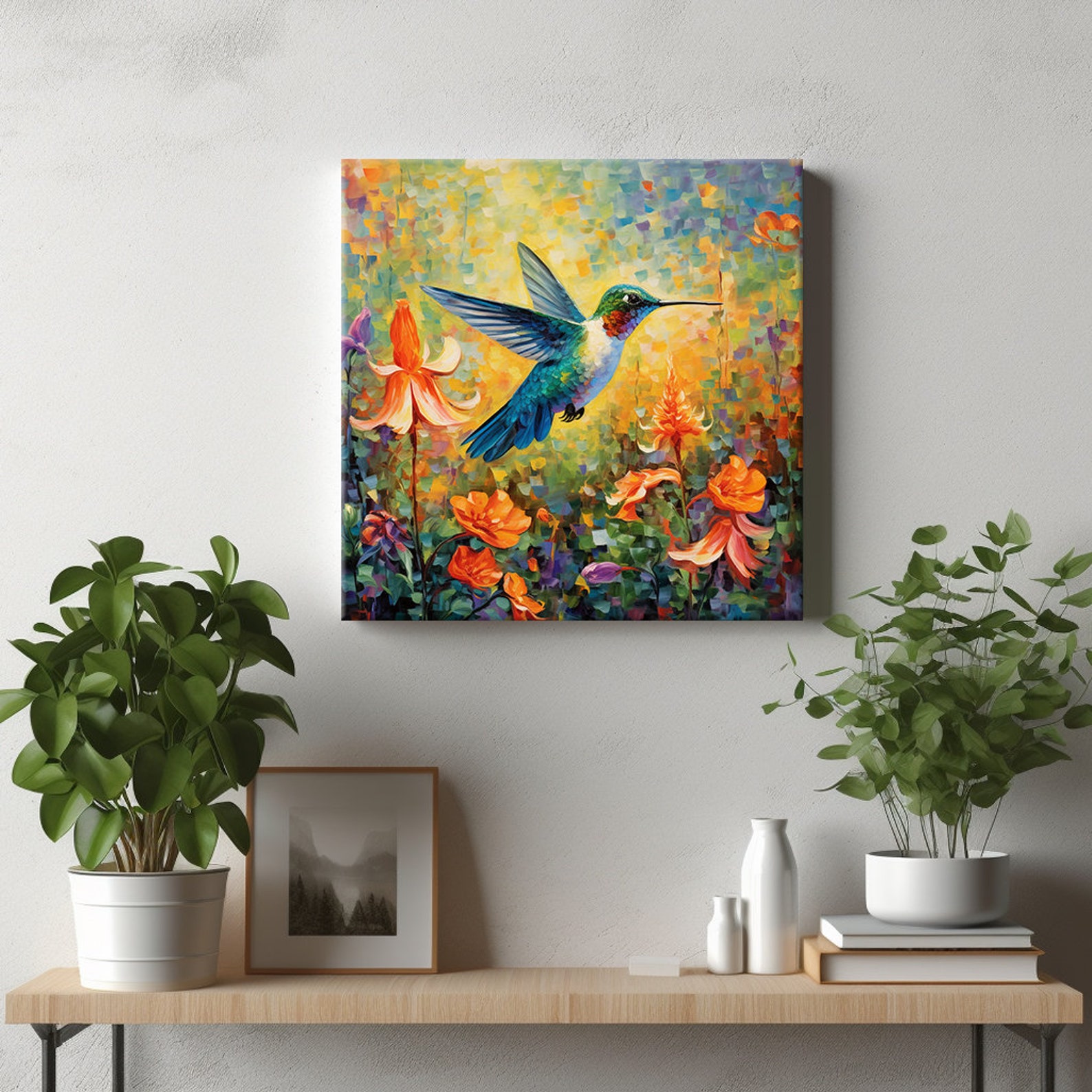Beautiful Hummingbird in Flight Canvas Print, Gift for Hummingbird Bird ...