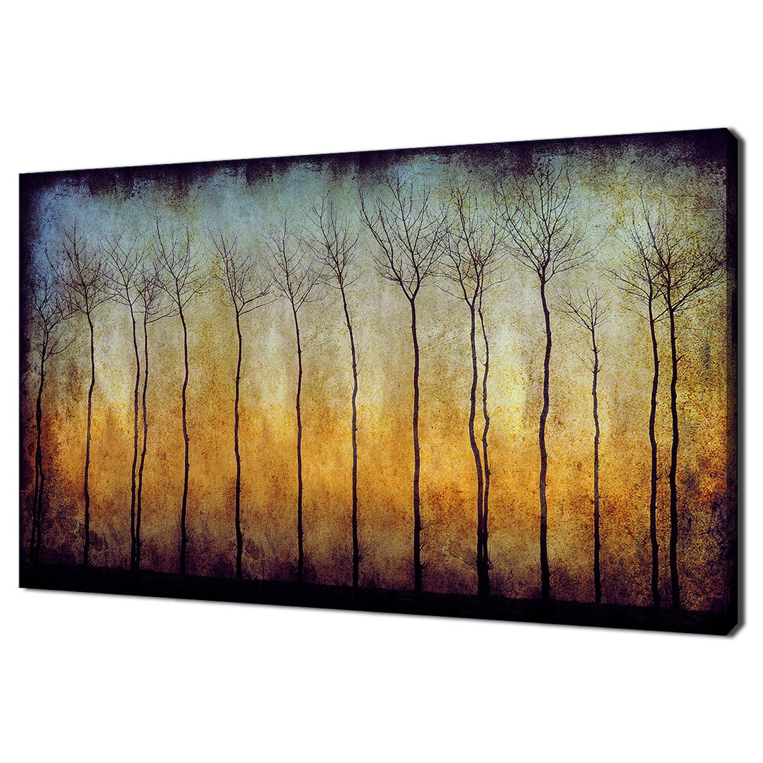 Grunge Forest Trees Abstract Modern Design Home Decor Canvas Print Wall ...
