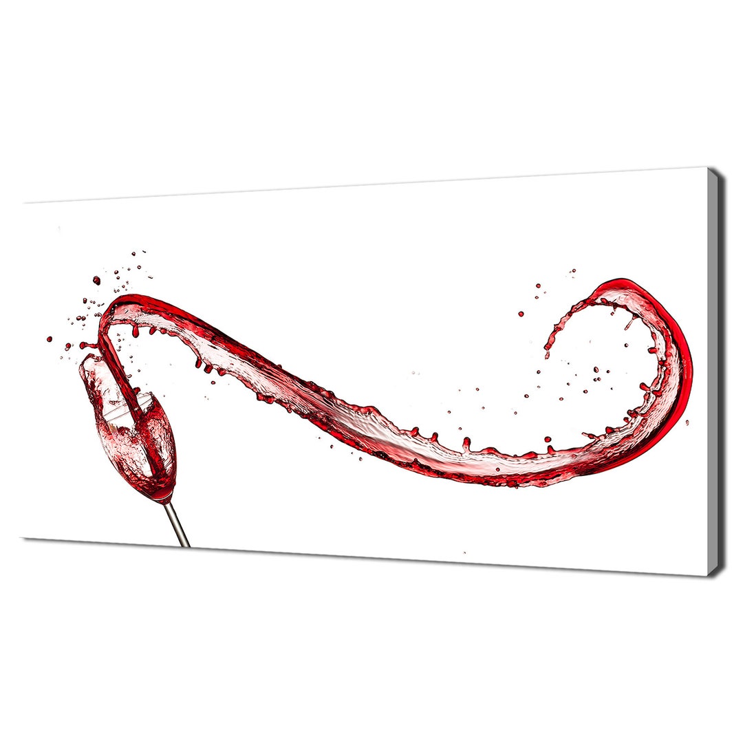 Rotwein spritzt aus dem Glas Moderne Küche Design Dekoration Leinwand Wand Kunst Bild - Etsy.de