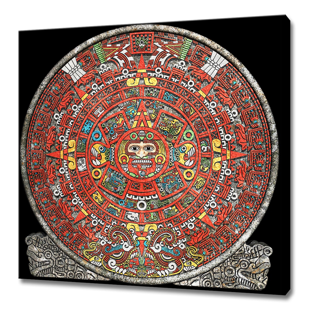 Ancient Mayan Calendar Modern Design Home Decor Canvas Print Wall Art ...