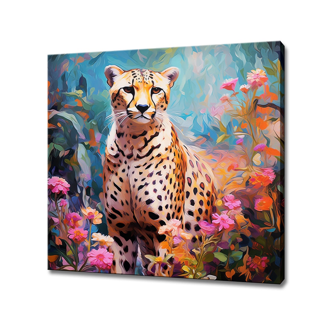 Beautiful Cheetah Wild Cat Canvas Print, Gift for Cheetah Lover ...