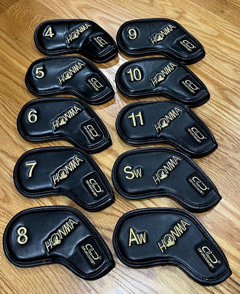 MAGNETIC Honma Iron Head Cover 10pcs 4-11, AW, SW (black & Gold) - Etsy