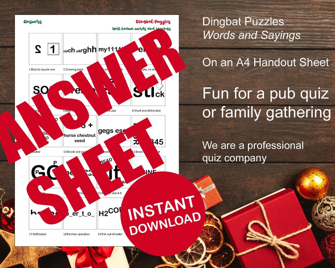 Printable Dingbat Puzzles Quiz – 20 Fun Brain-teasers With Answers ...