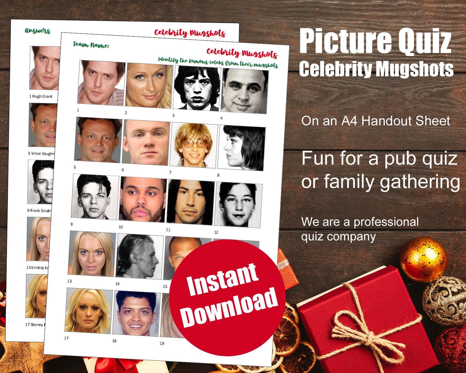 Celebrity Mugshots Picture Quiz - Fun Printable Christmas Game for ...