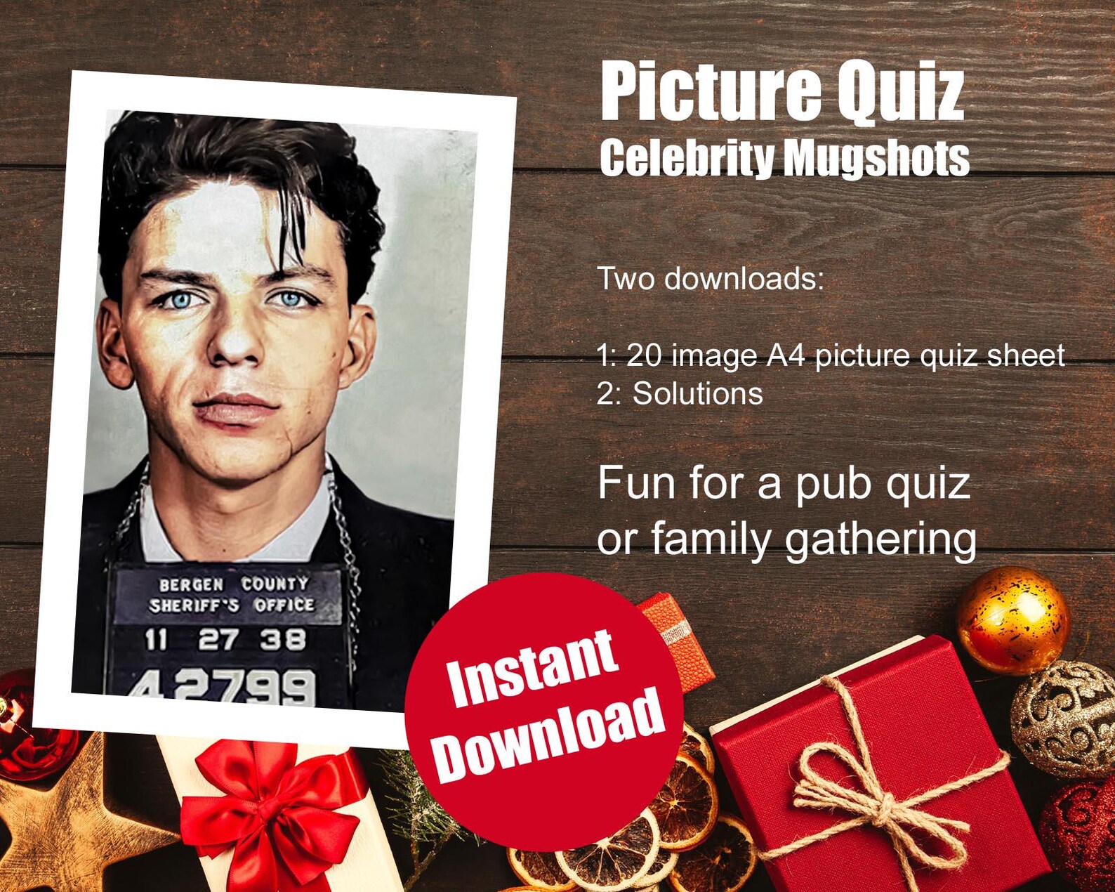 Celebrity Mugshots Picture Quiz - Fun Printable Christmas Game for ...