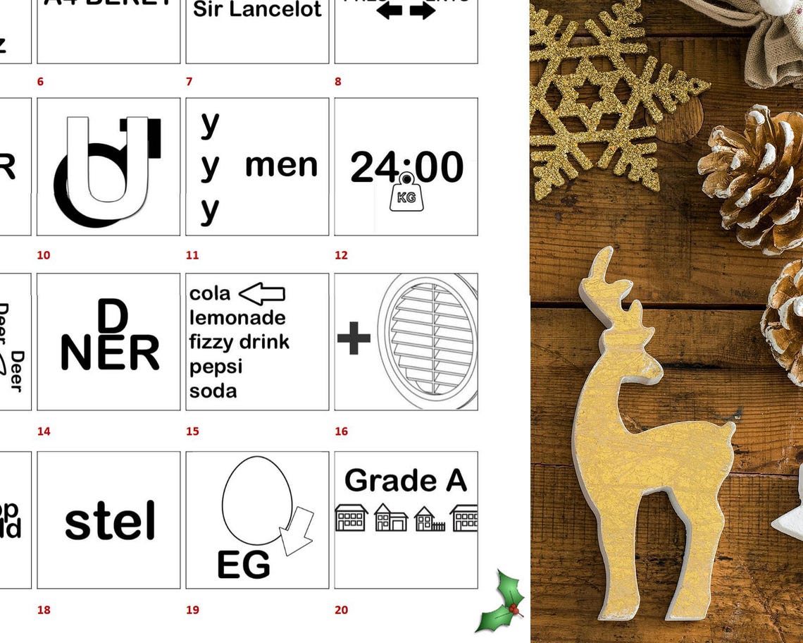Brilliant Christmas Dingbats: A4 Printable Puzzle Sheet | Christmas ...