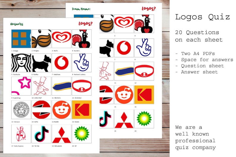 Logo Picture Quiz Guess the Famous Logo Logo Trivia Perfect for a ...