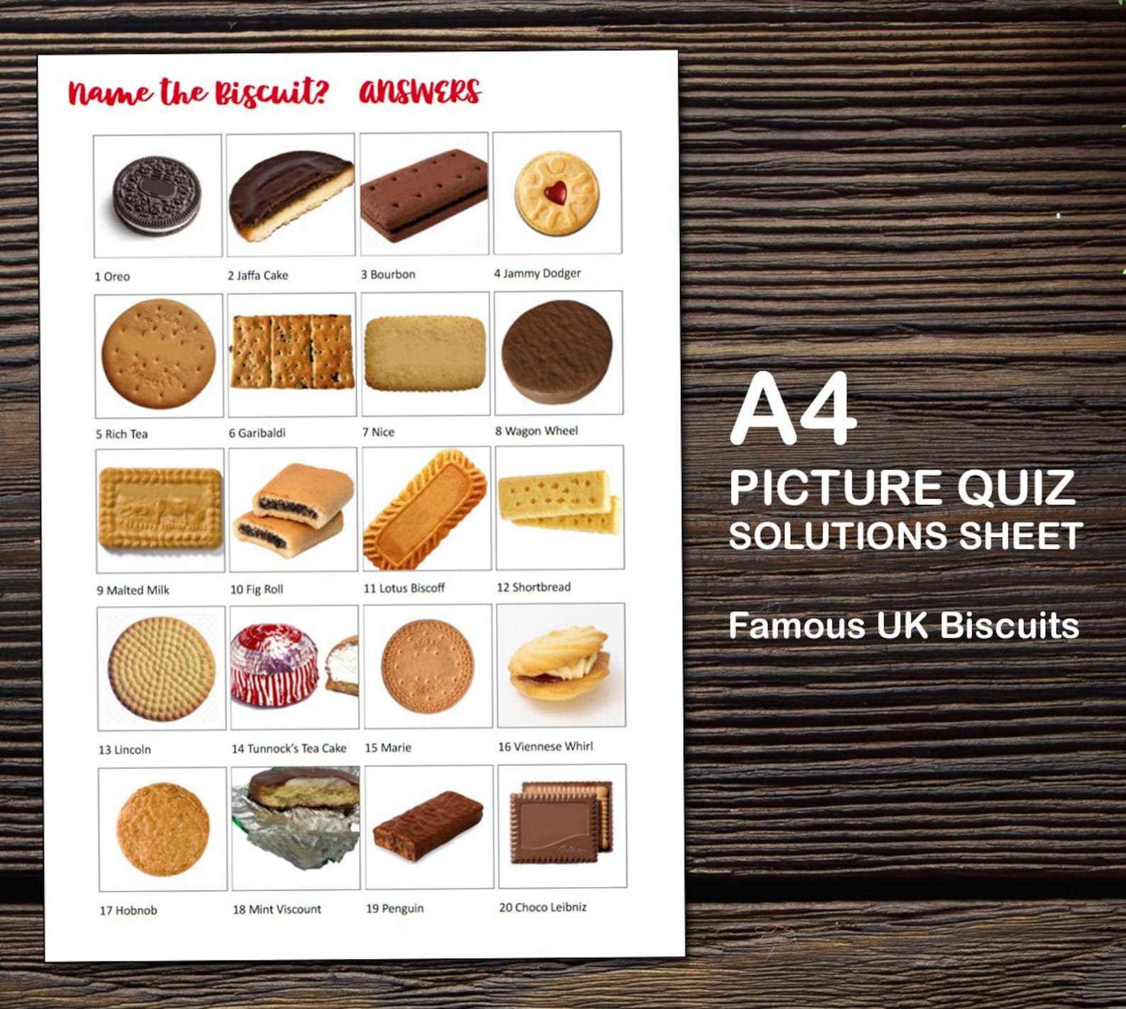 Christmas Biscuit Picture Quiz Printable | UK Biscuits Trivia Game ...