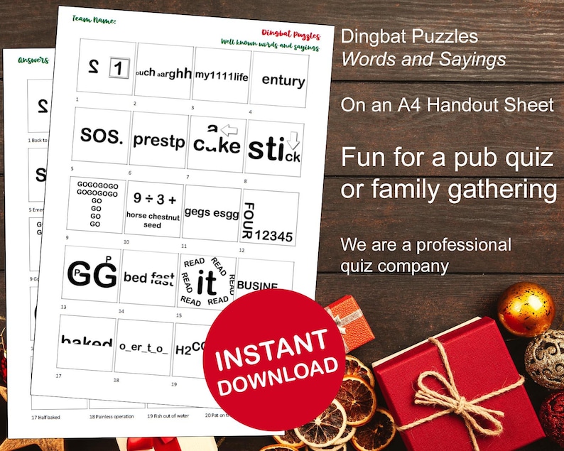 Printable Dingbat Puzzles Quiz – 20 Fun Brain-teasers With Answers ...