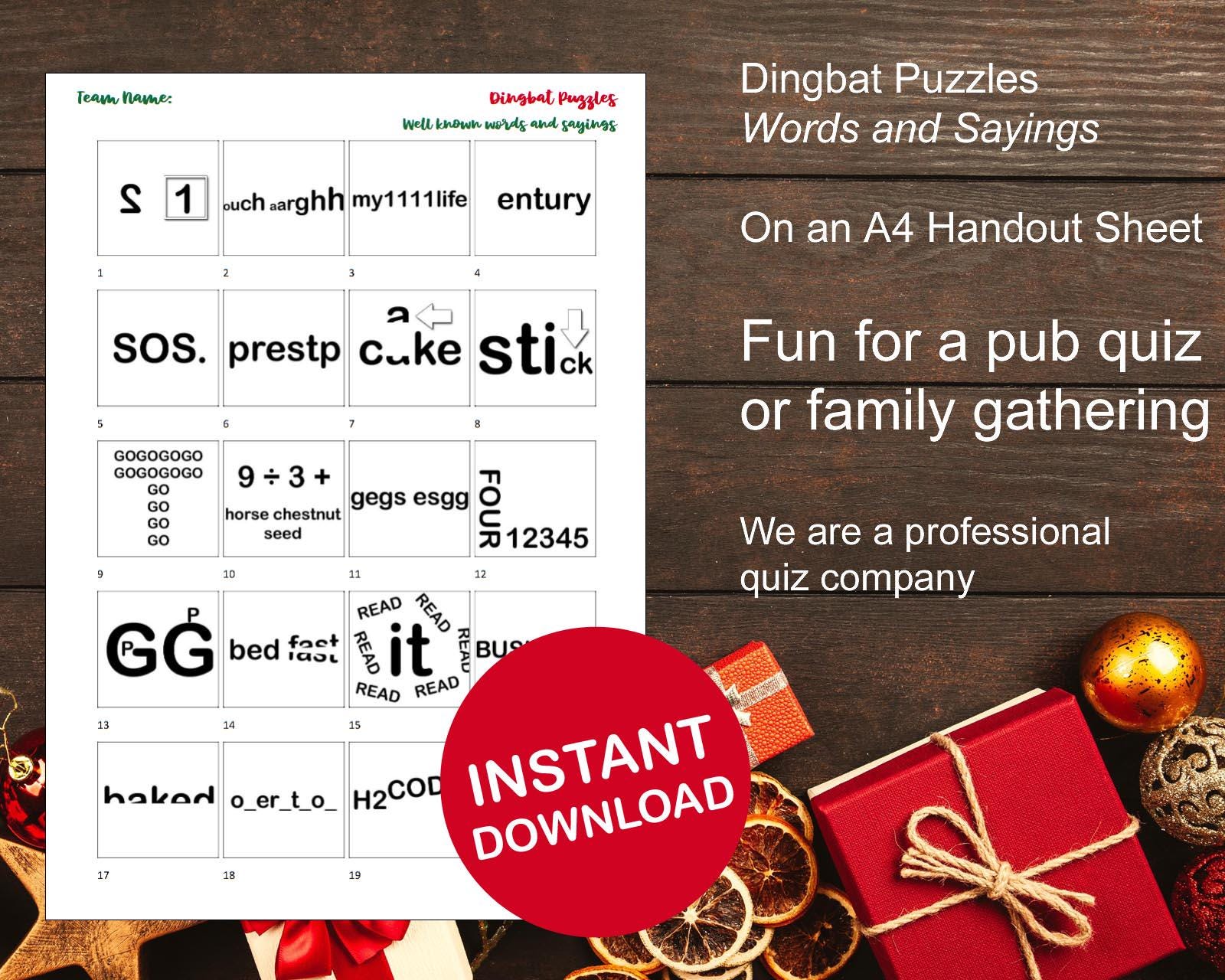 Printable Dingbat Puzzles Quiz – 20 Fun Brain-teasers With Answers ...