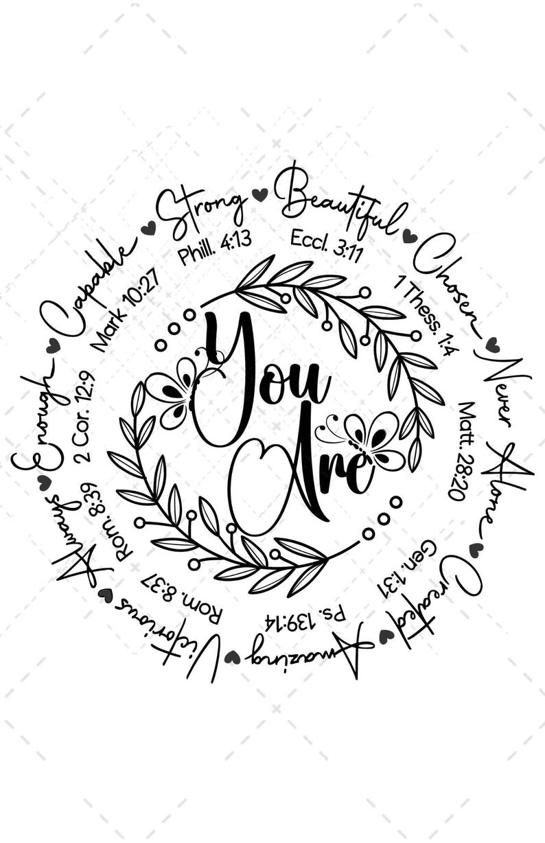 You Are Scripture Circle PNG | Christian Affirmation | Bible Verse Word ...