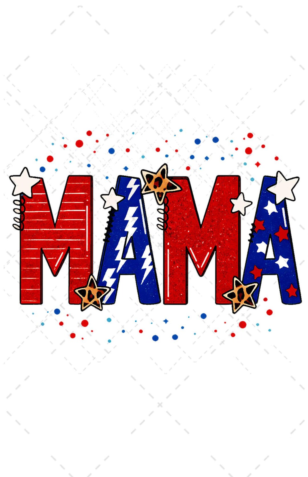 Patriotic MAMA PNG | 4th of July Leopard Print Design (digital Download ...
