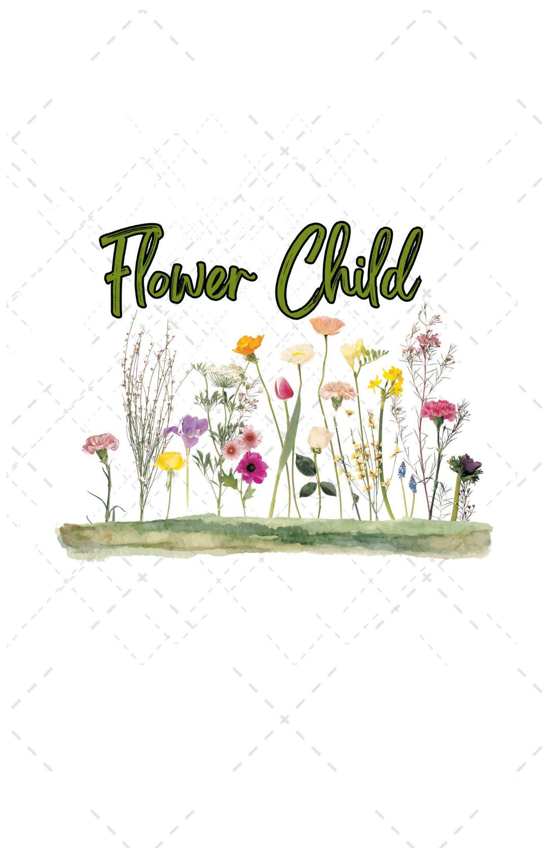 Flower Child PNG | Watercolor Wildflower Sublimation (digital Download ...