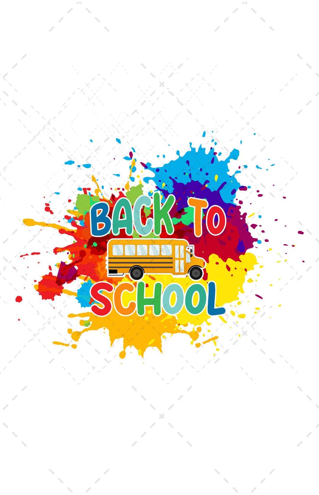Back to School Bus PNG | Colorful Paint Splash Clipart | First Day of ...
