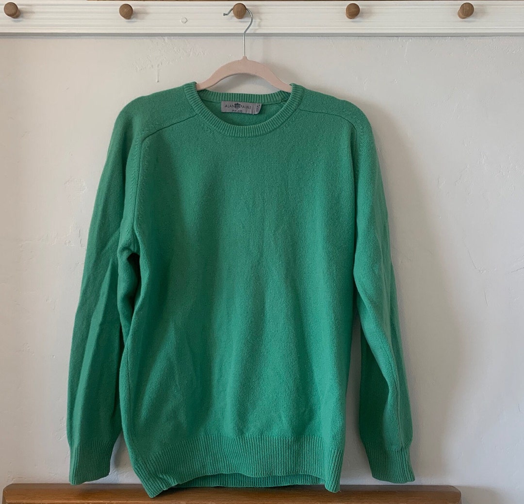 Vintage Alan Paine Green Lambswool Sweater - Etsy