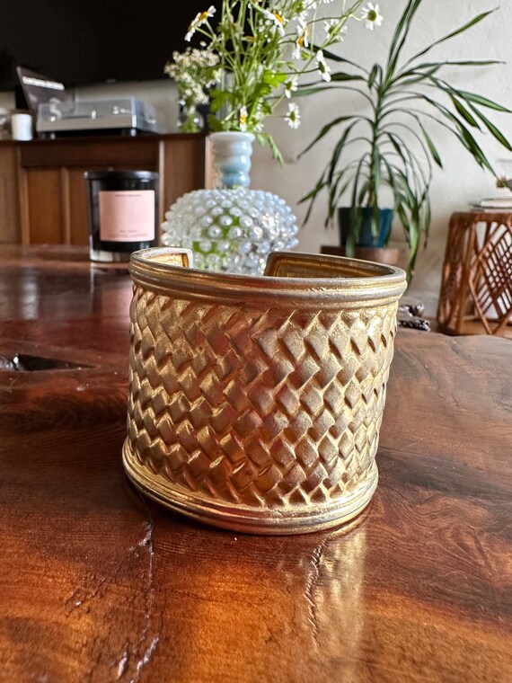 gold tone cuff bracelet - Gem