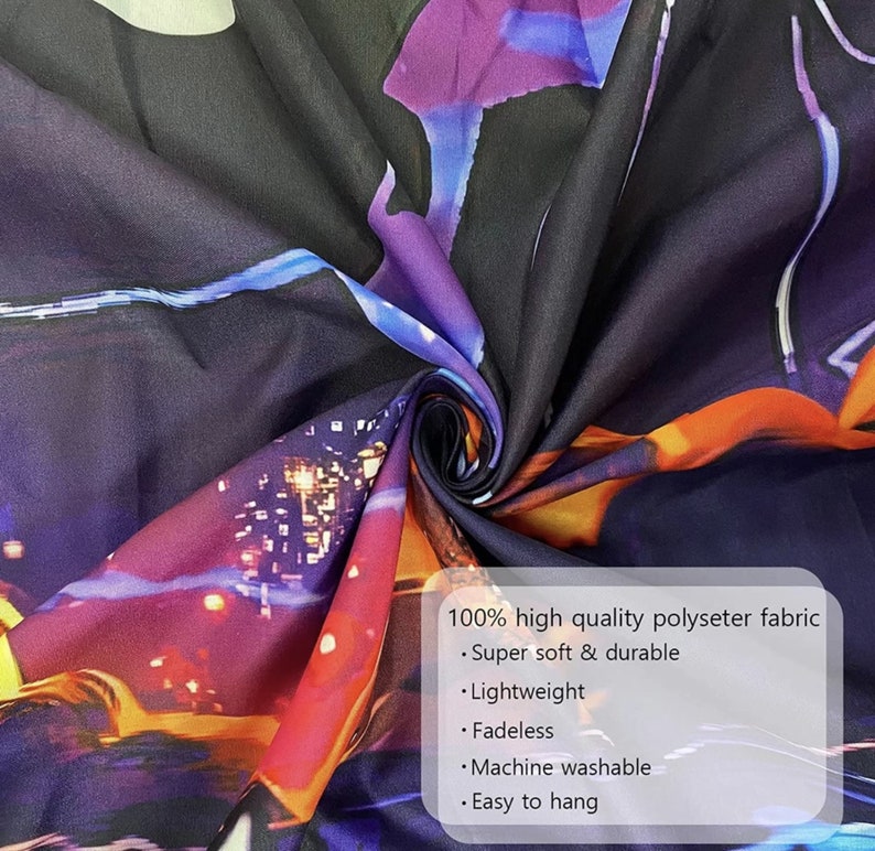 This is a Trippy Anime Tapestry for Bedroom, Colour Galaxy and Moon ...