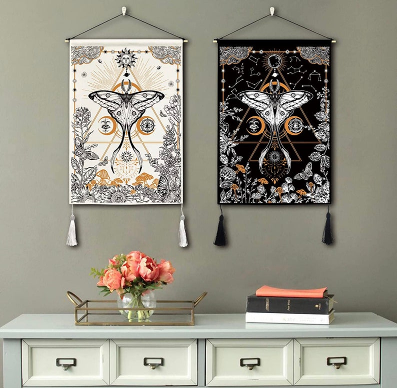 Psychedelic Moth Tapestry | Astrology | Lunar | Butterfly | Wall ...