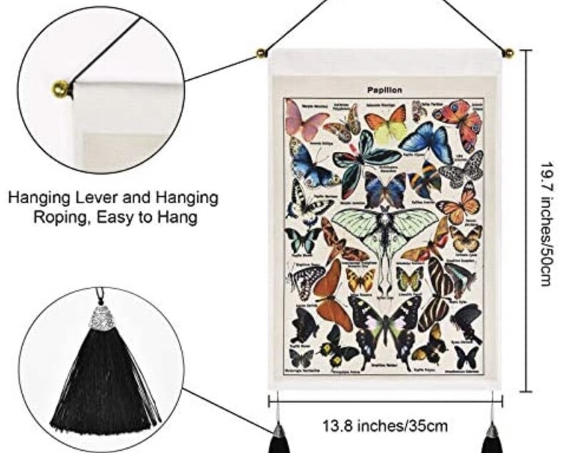 2 P Cs Butterflytapestry Vintage Beige Tapestries Aesthetic Tapestry ...