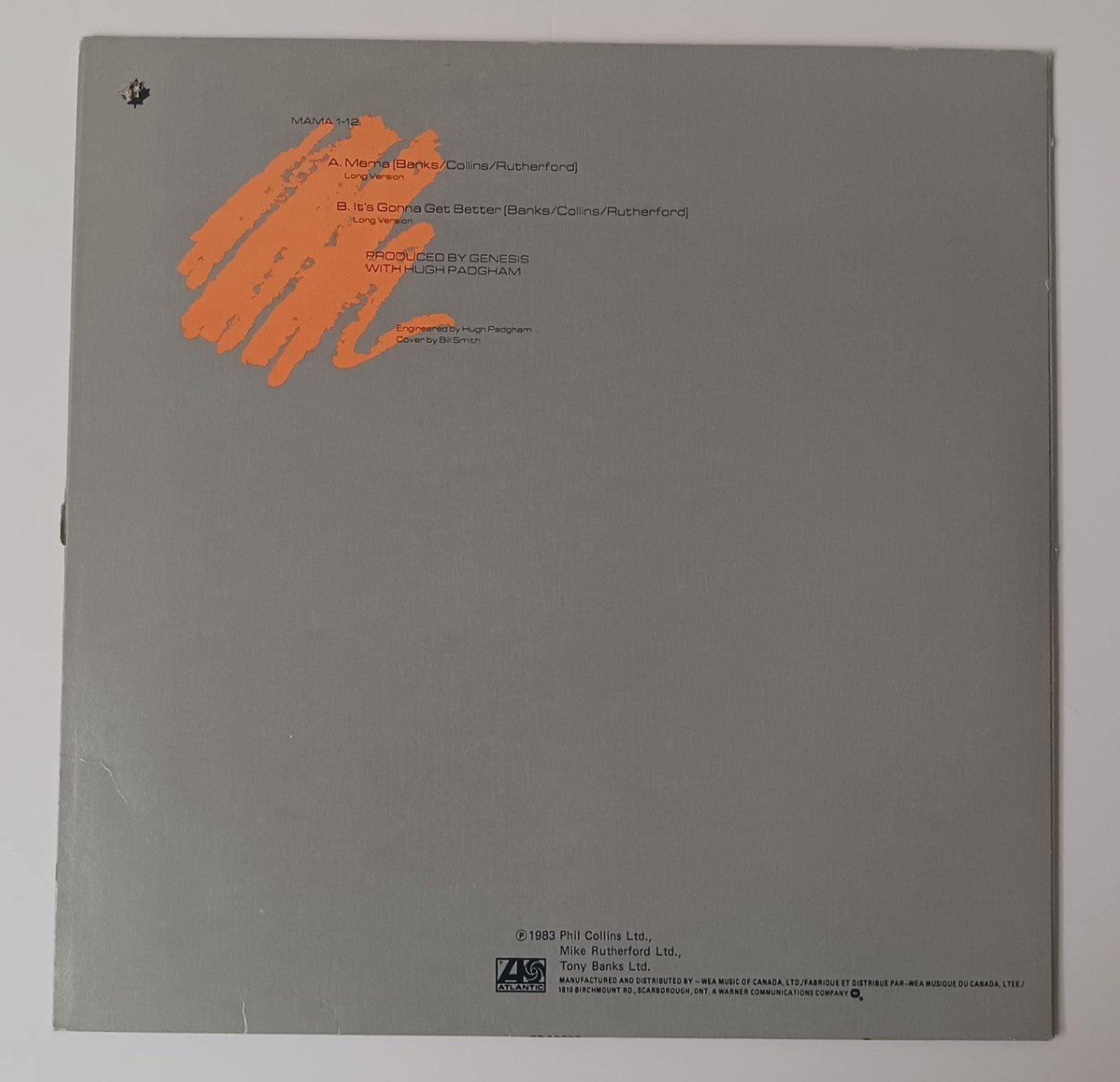 Genesis - Mama 12" Vinyl Record, Genesis Album, 1983 Original Record ...