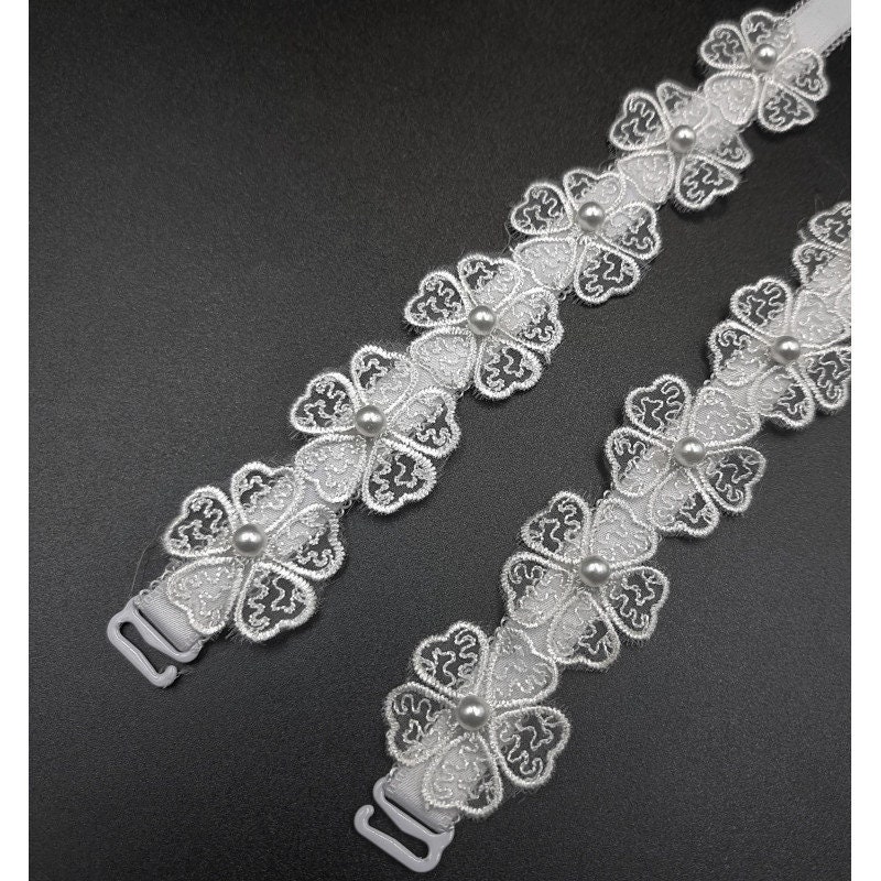 Buy Decorative Bra Straps Hand Made White FLOWERS White BS002254 Online ...