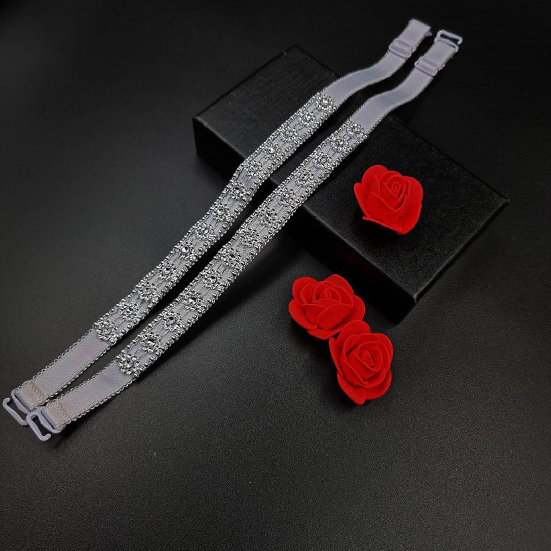 Decorative Bra Straps Jewelry Hand Made White MARGARET BS002365 - Etsy