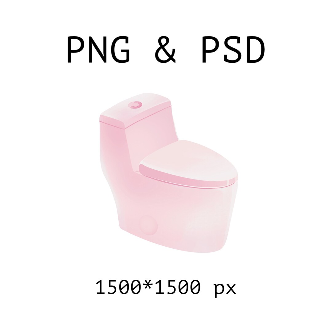 Home Appliances Iconography Pink Toilet Raster Art as PSD and PNG - Etsy