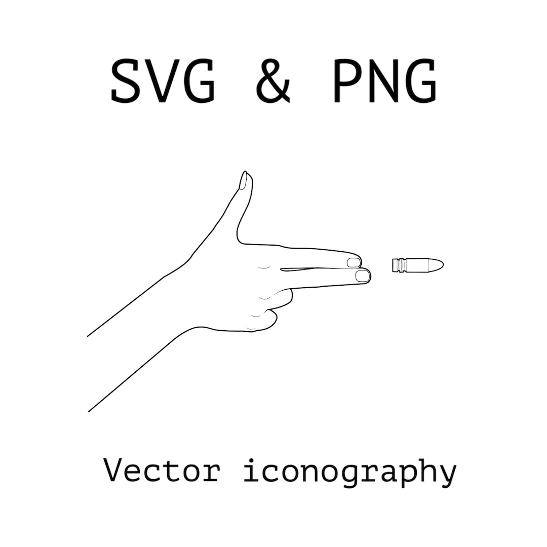 Hand Gun Pose Silhouette Vector Art as SVG and PNG - Etsy