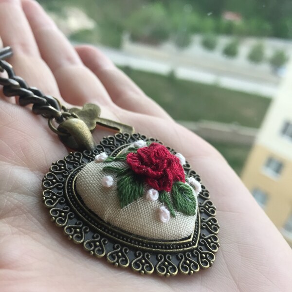 Embroidered Keychain - Etsy