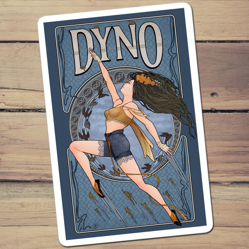 Rock Climbing Sticker, Art Nouveau Sticker, Rock Climbing Gift ...