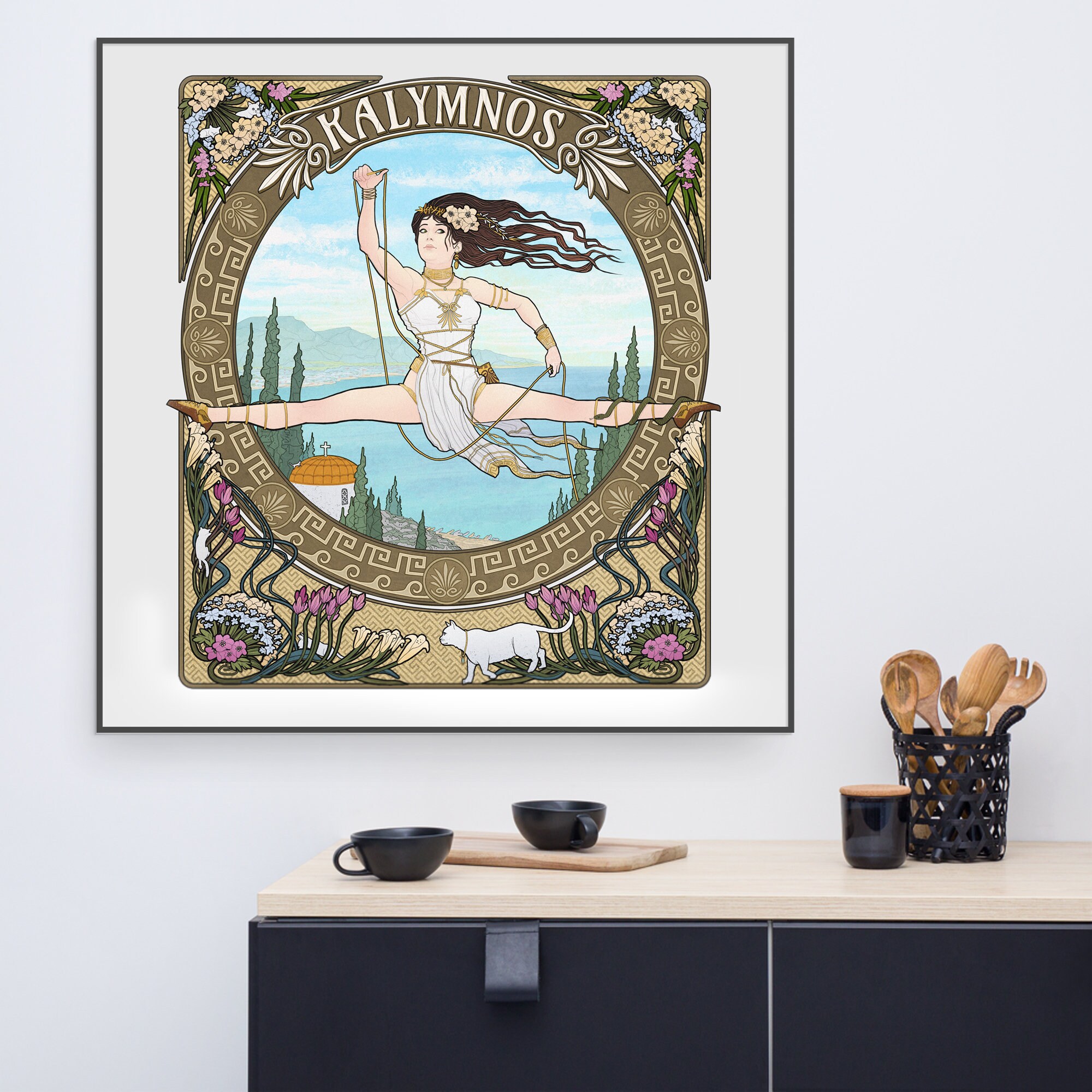 Rock Climbing Poster, Art Nouveau Print, Rock Climbing Gift, Rock ...