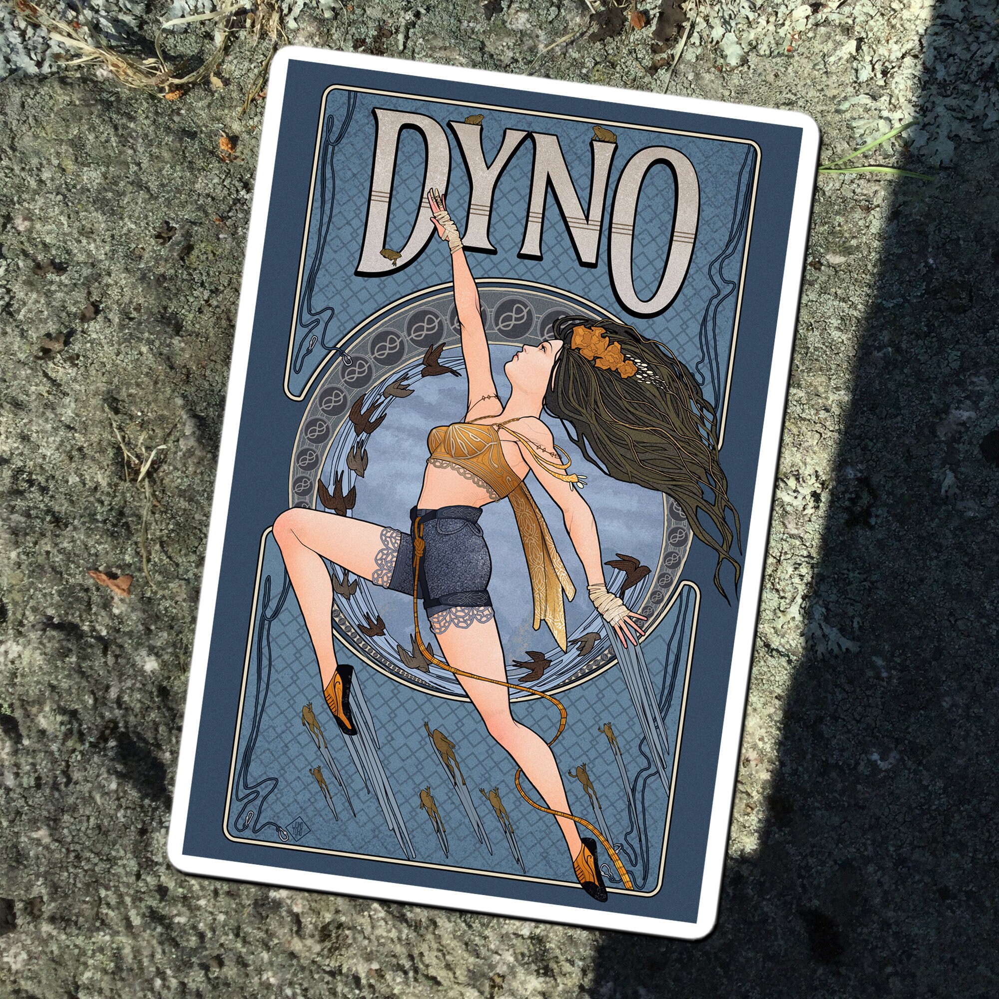 Rock Climbing Sticker, Art Nouveau Sticker, Rock Climbing Gift ...