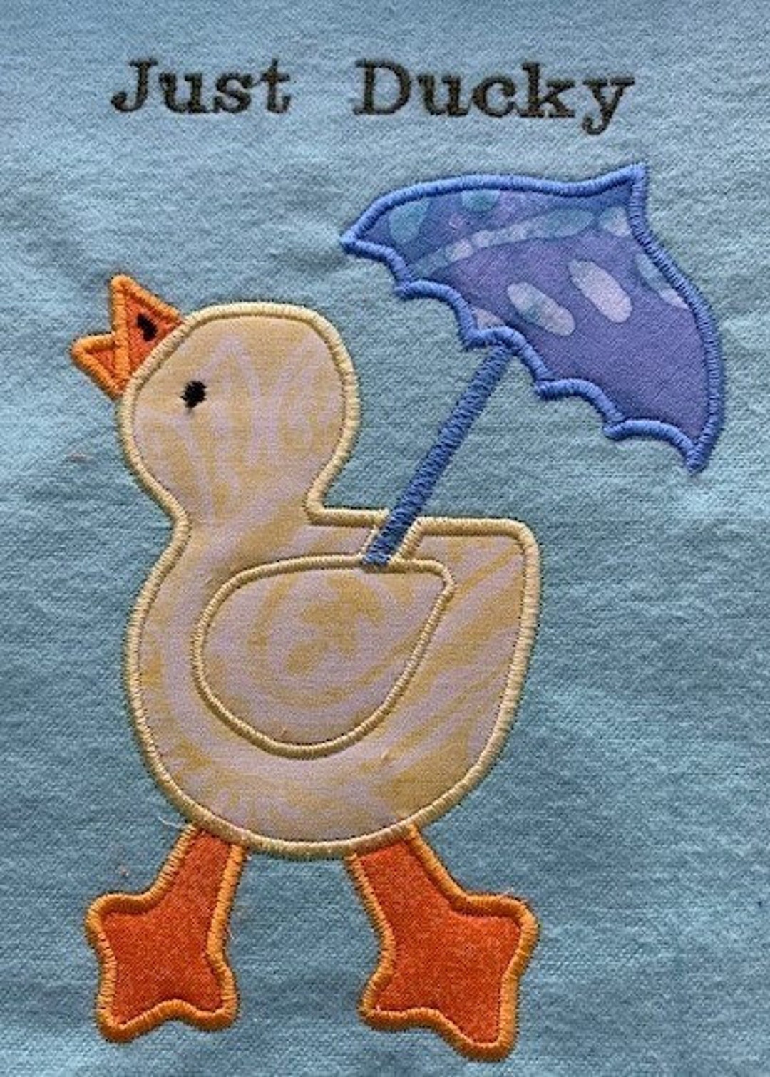 Just Ducky With Umbrella Farm Applique and Stitched Machine - Etsy